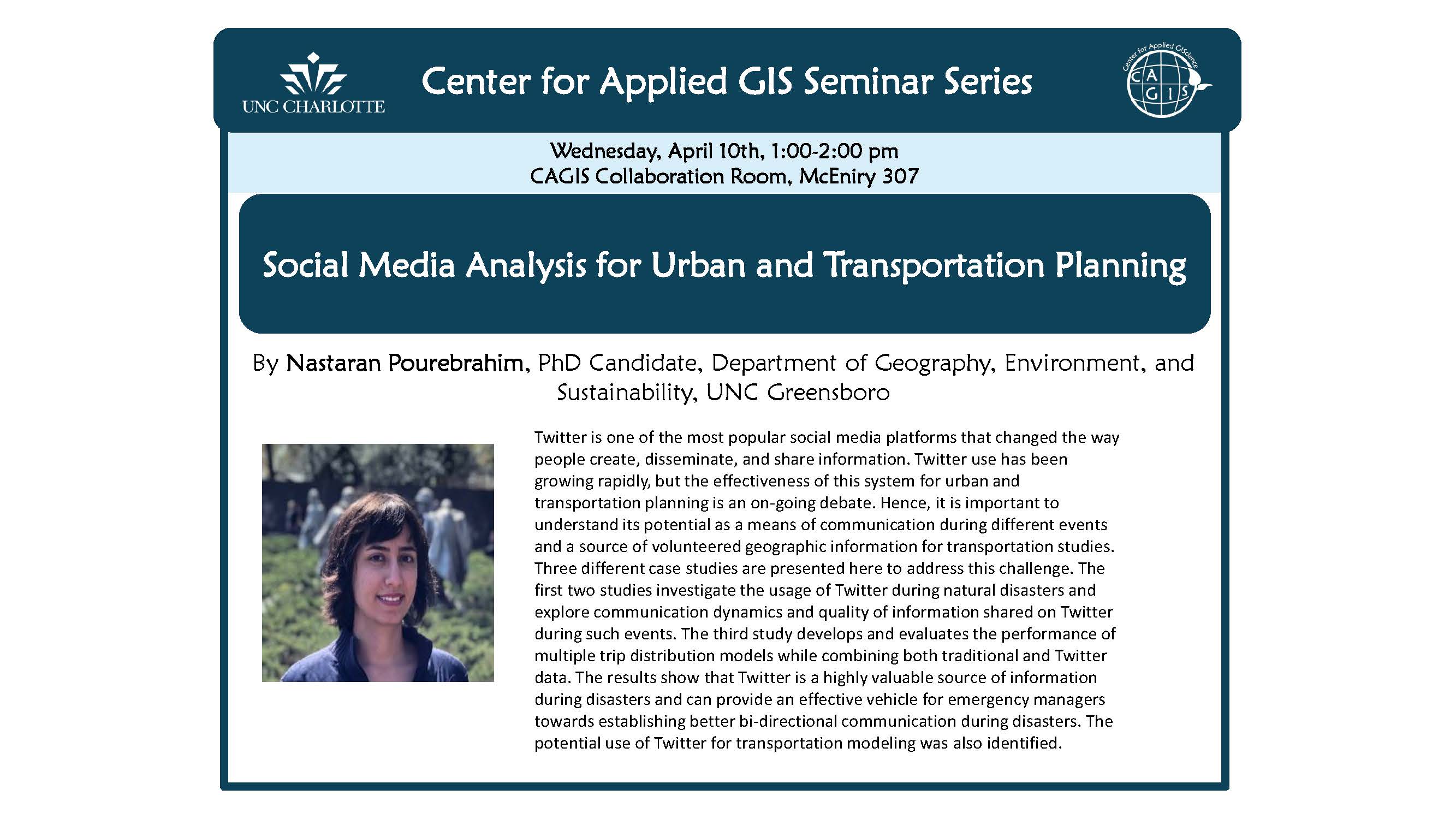 CAGIS Seminar: Nastaran Pourebrahim presents on mapping social media ...